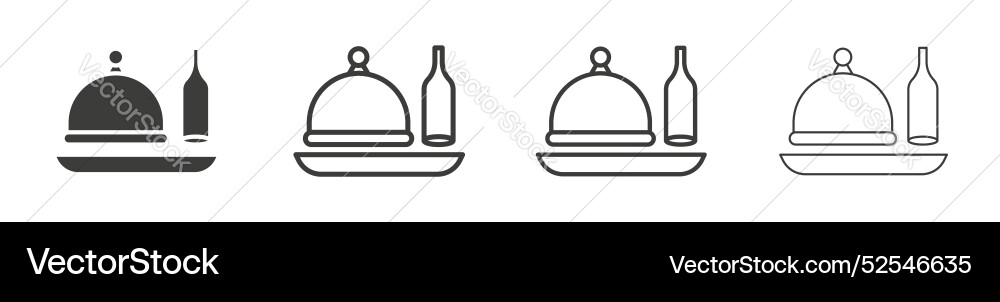 Room service set on white background Royalty Free Vector