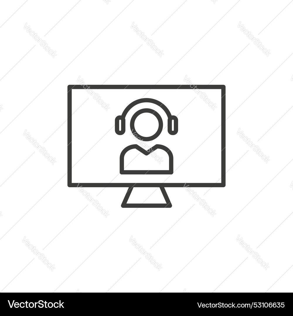 Tech support line icon isolated on white Vector Image