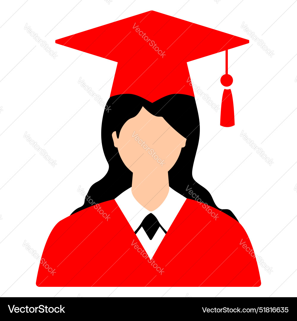 weibliche Absolvent Clip Kunst Lizenzfreies Vektorbild