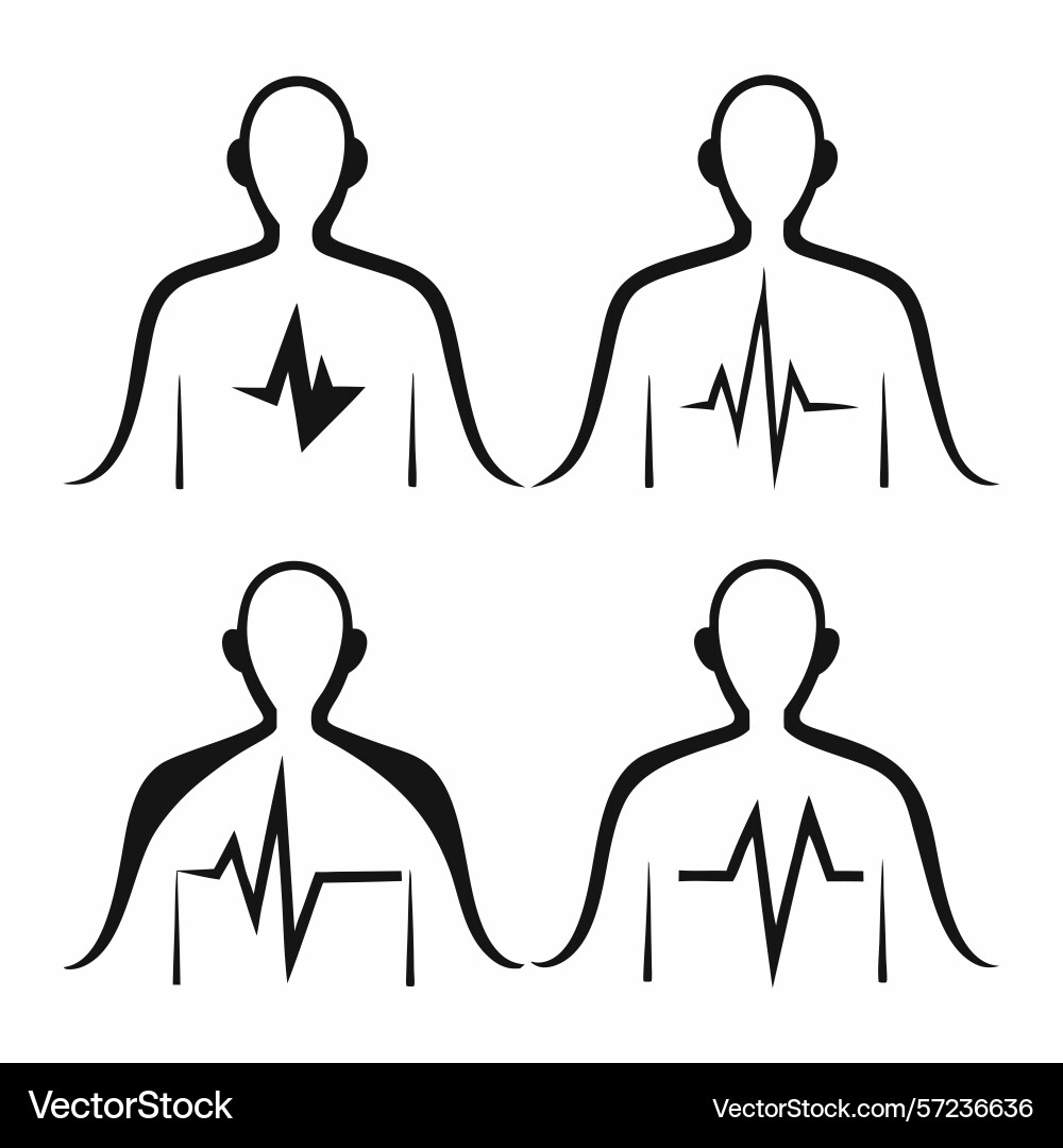 Black silhouette muscular male torso Royalty Free Vector