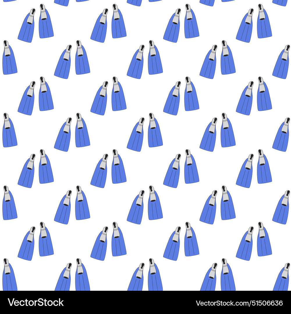 Flippers seamless pattern diving and snorkeling Vector Image