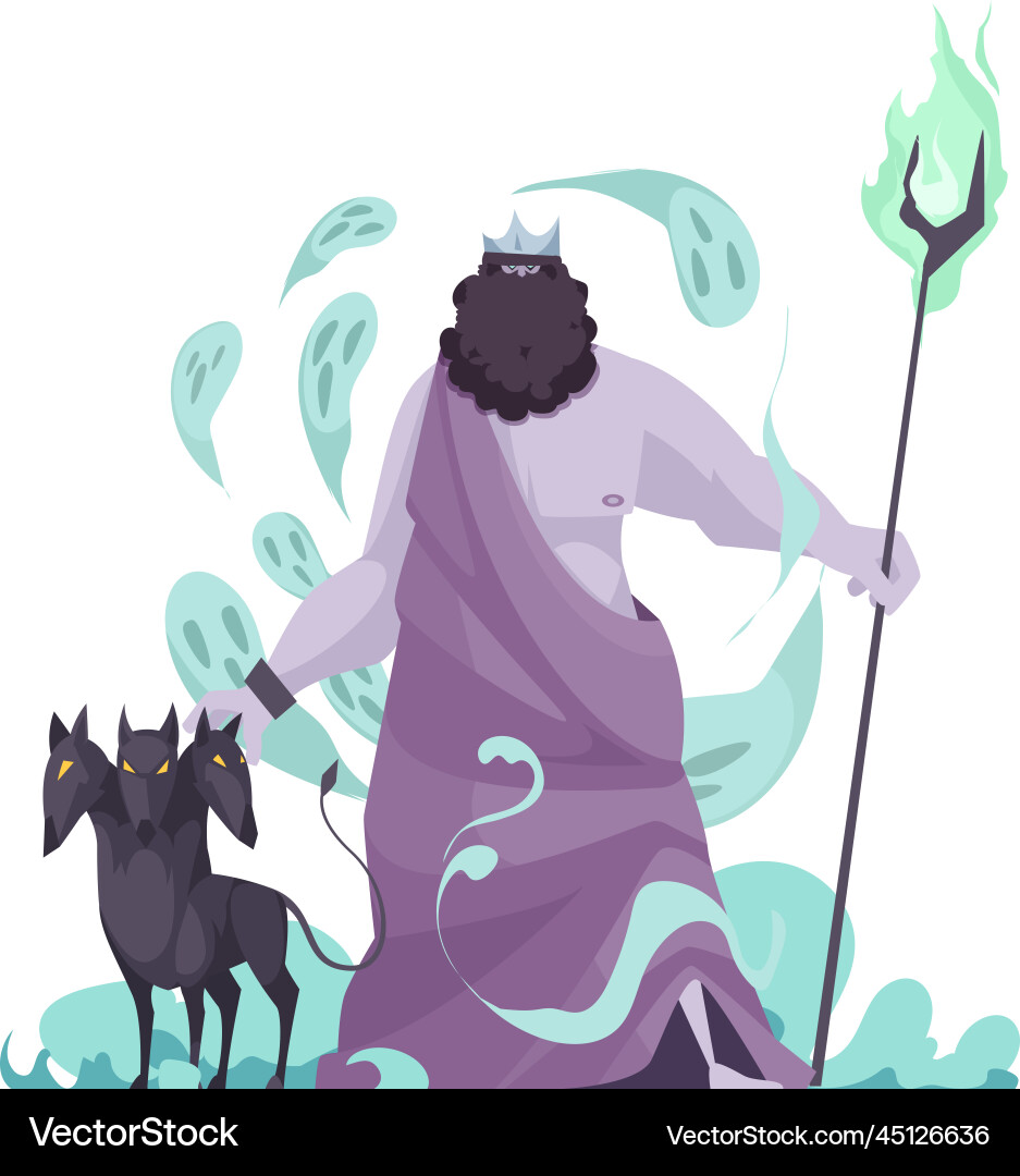 Hades greek god composition Royalty Free Vector Image