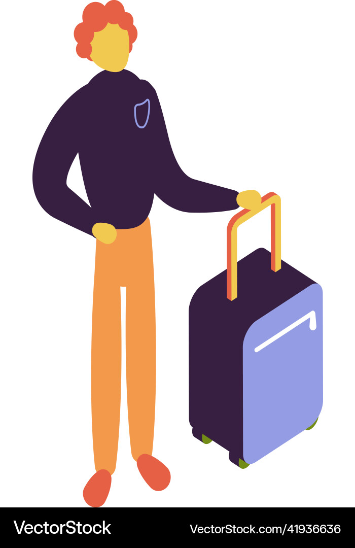 Hostel male guest composition Royalty Free Vector Image