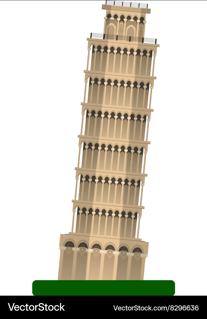 Pisa leaning tower Royalty Free Vector Image - VectorStock