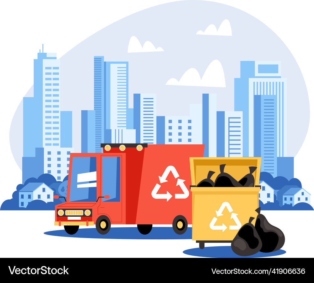 Recycling car garbage graphic design element Vector Image