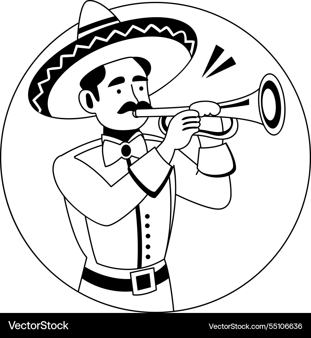 Trumpet player Royalty Free Vector Image - VectorStock