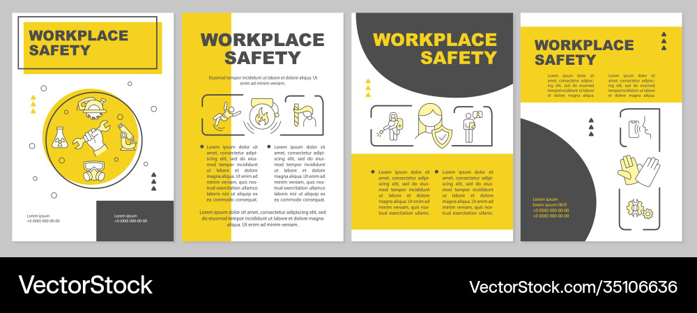 Workplace safety brochure template Royalty Free Vector Image
