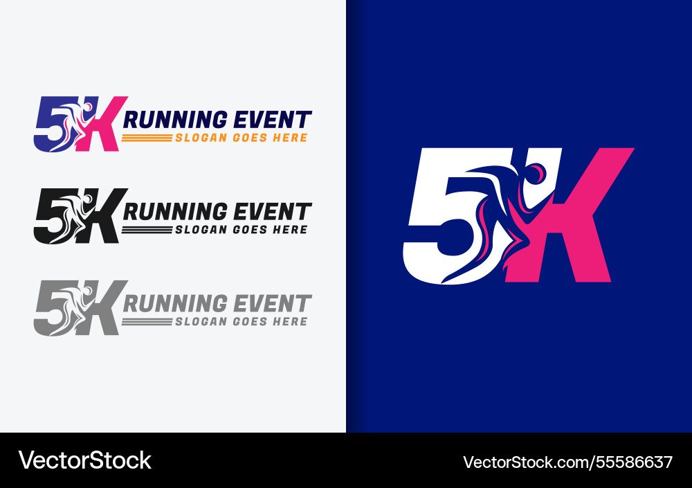 5K Running Emblem - Modern & Dynamic Vector Image