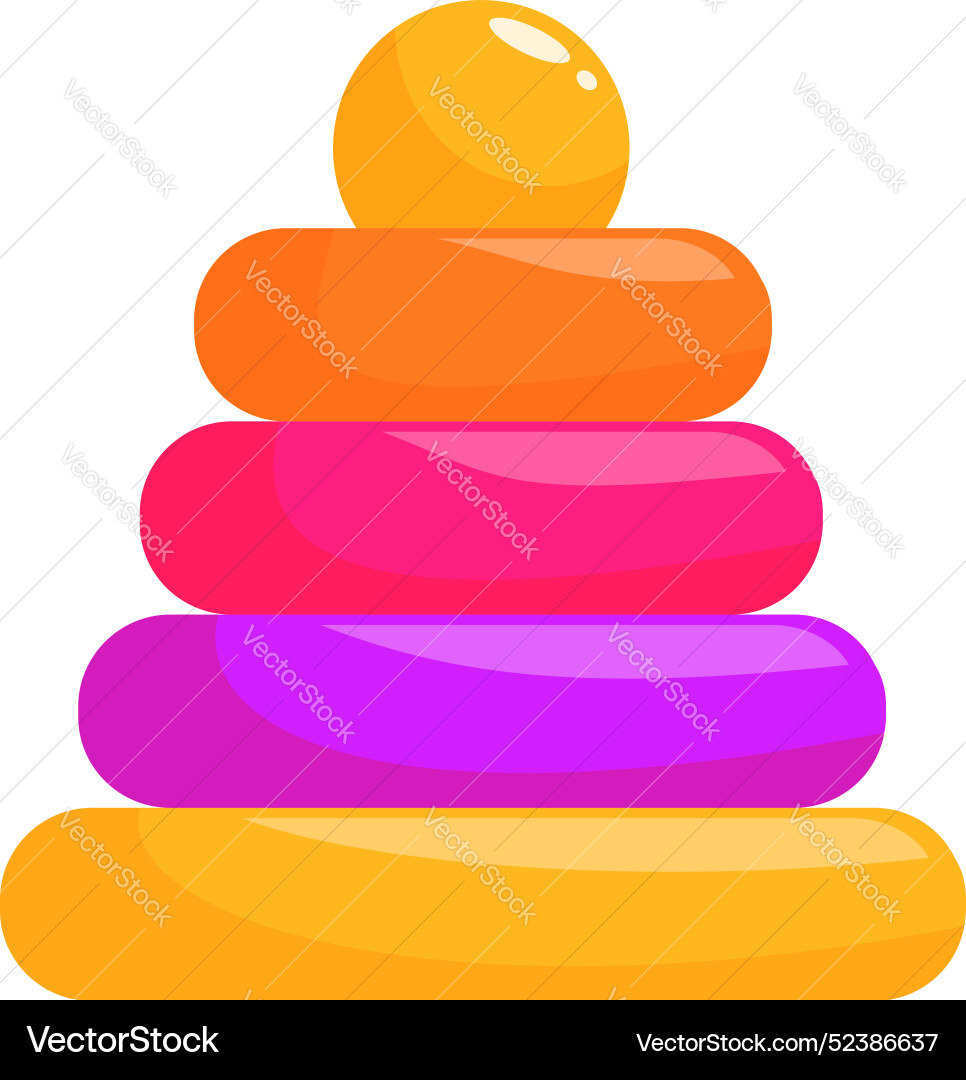 Colorful plastic stacking toy for toddler Vector Image