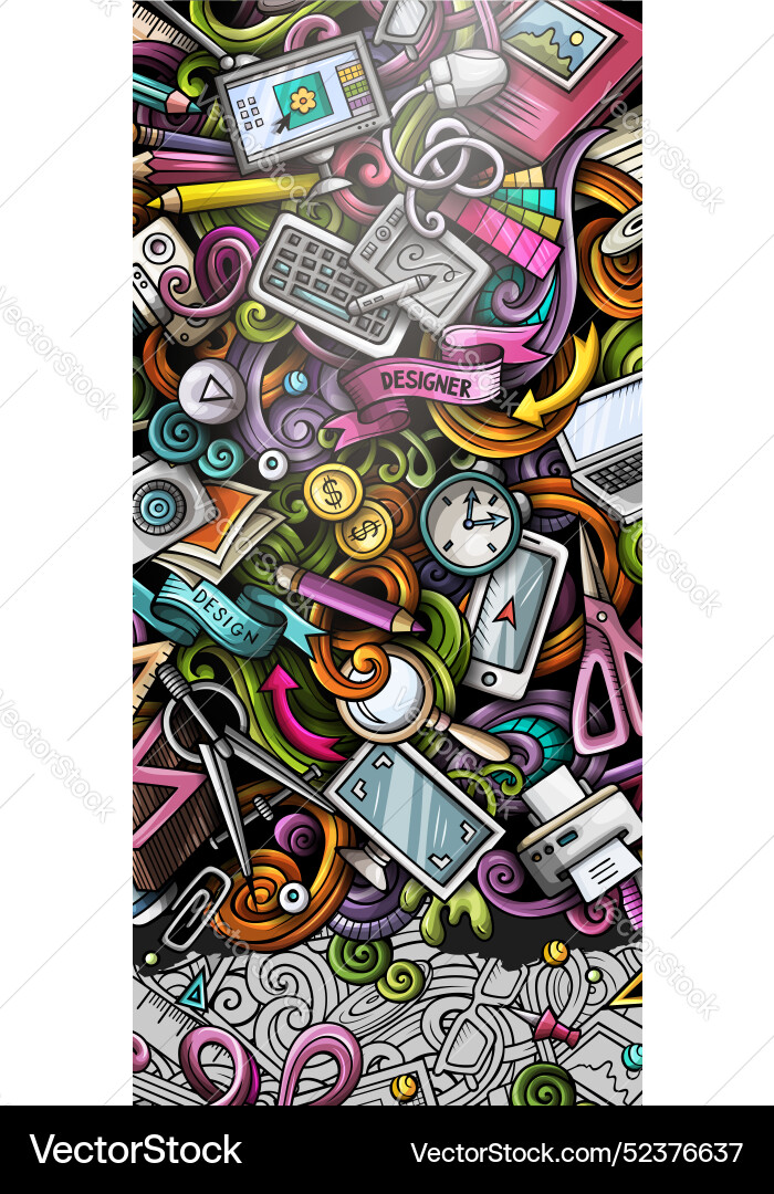 Designer hand drawn doodle banner cartoon Vector Image