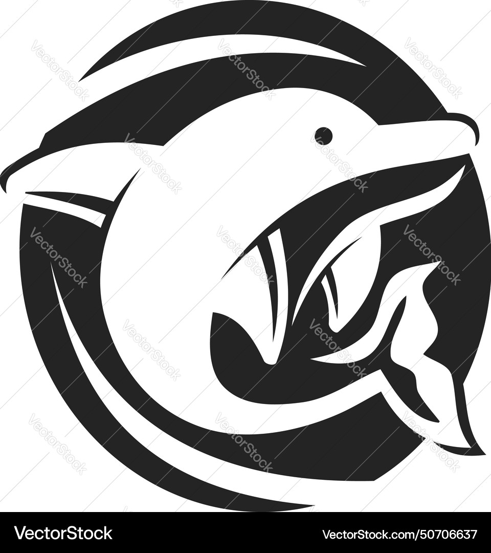 Dolphin logo template isolated brand identity Vector Image