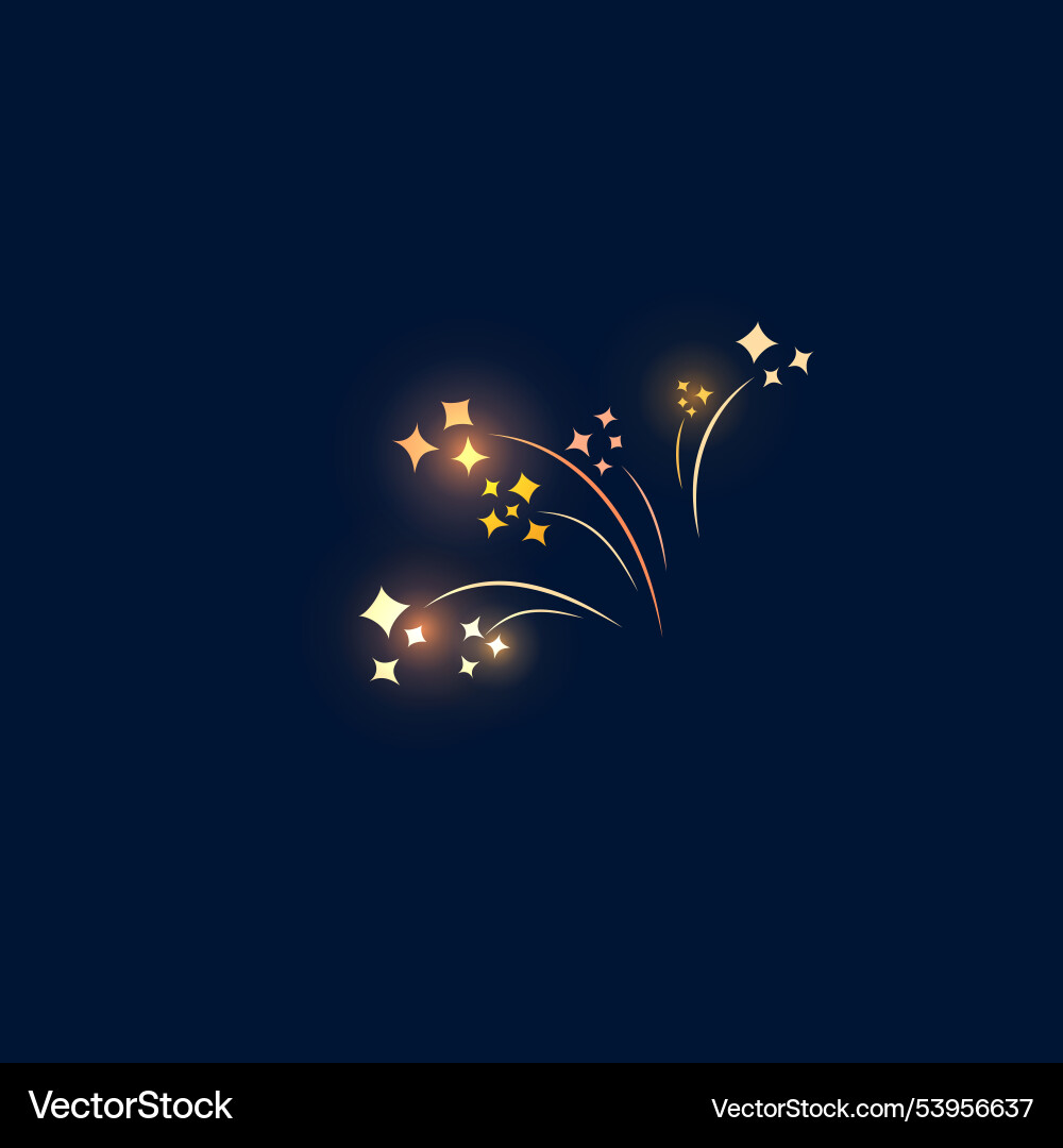 Firework with flying traces Royalty Free Vector Image