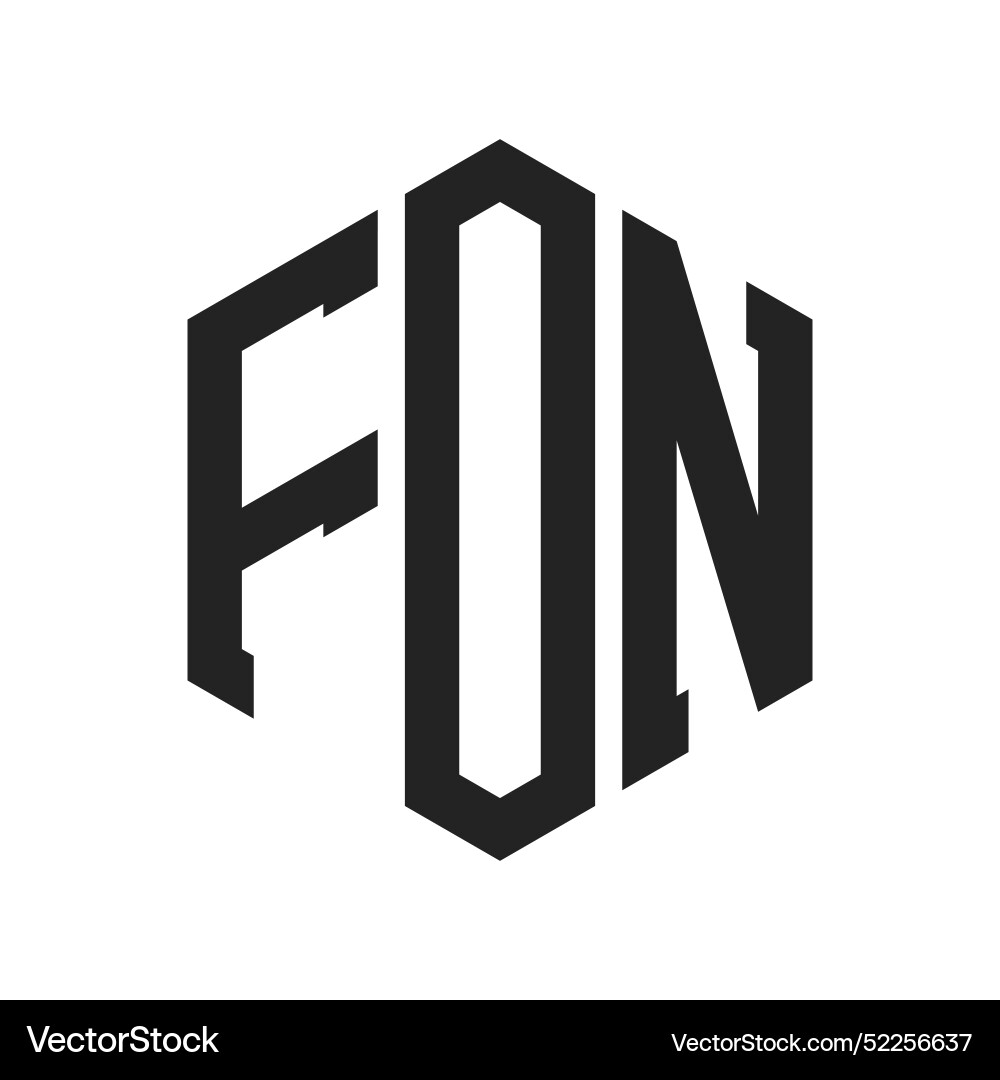 Fon logo design initial letter monogram Royalty Free Vector