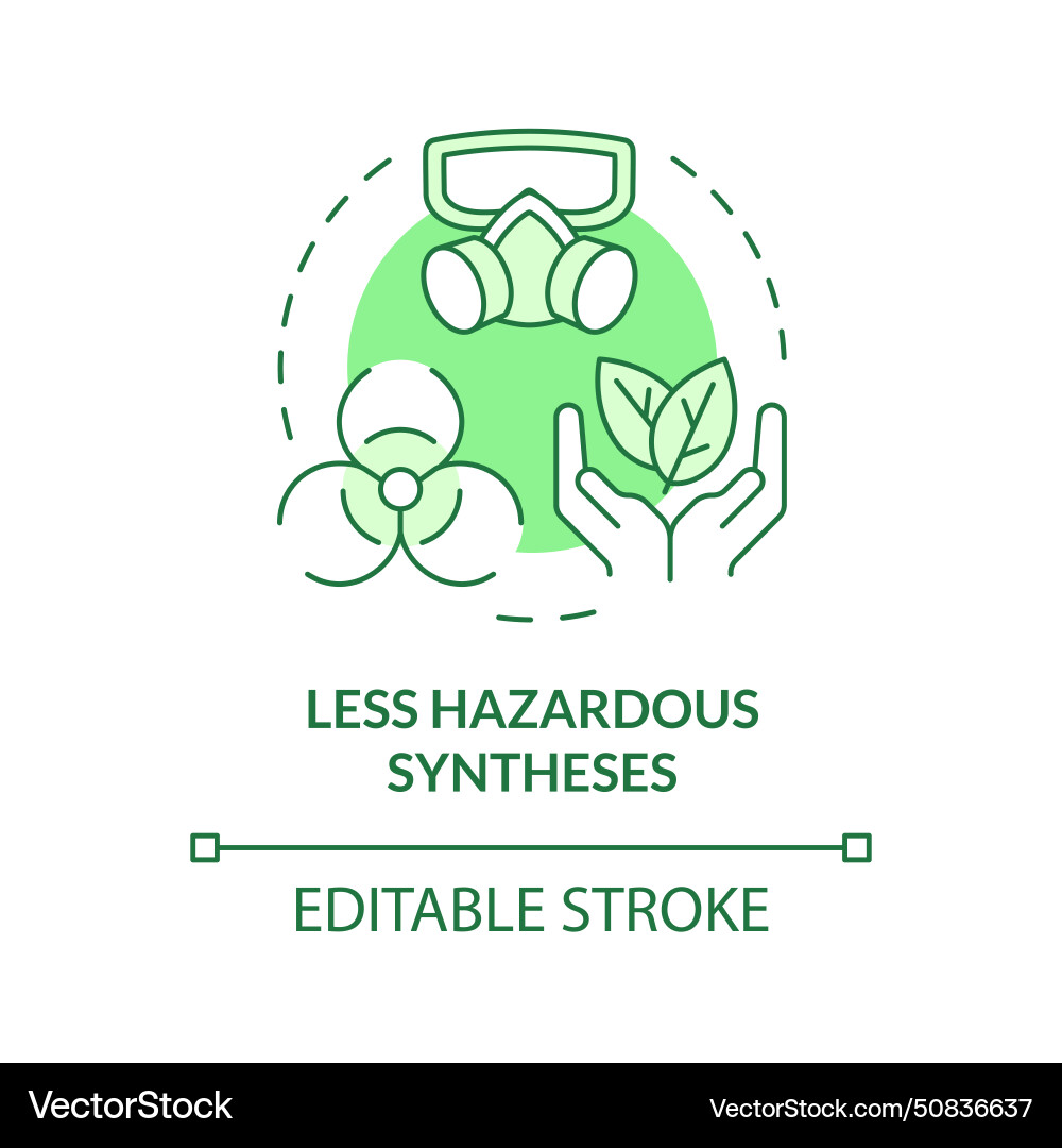 Less hazardous synthesis green concept icon Vector Image