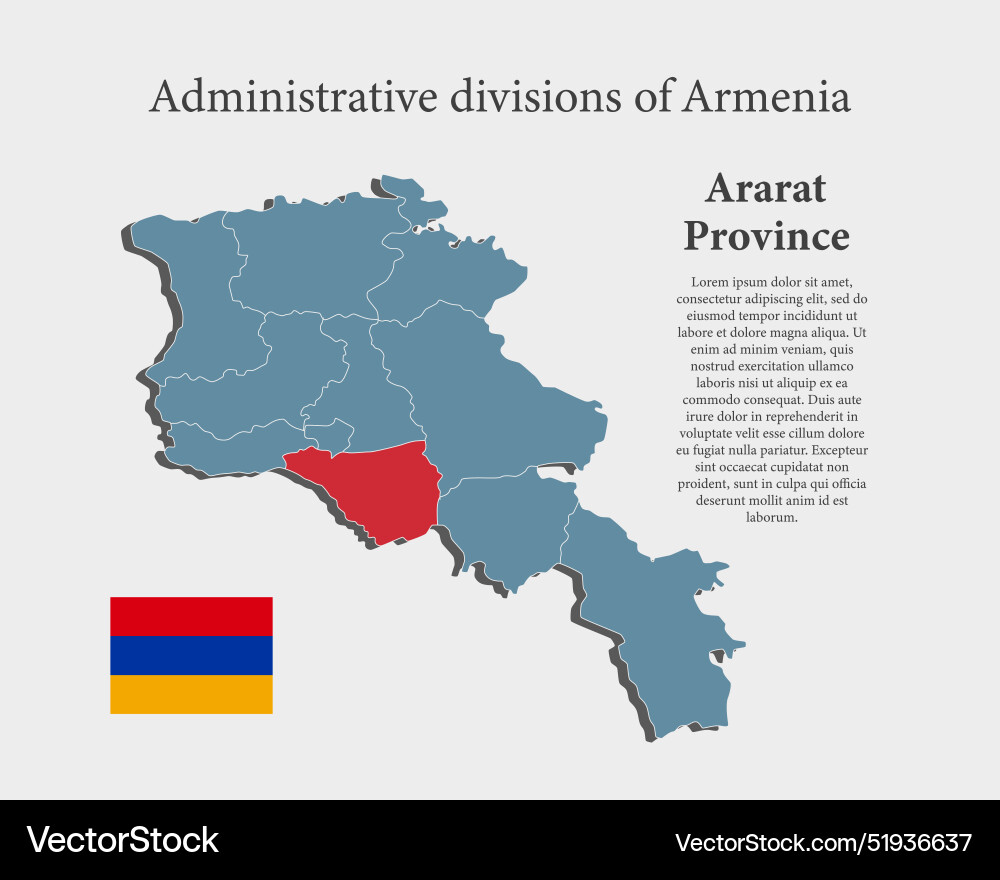 Map armenia province ararat Royalty Free Vector Image