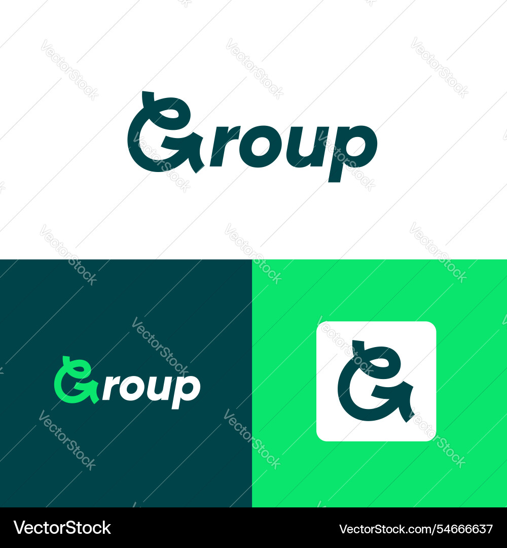 Modern g shape logo - group design Royalty Free Vector Image