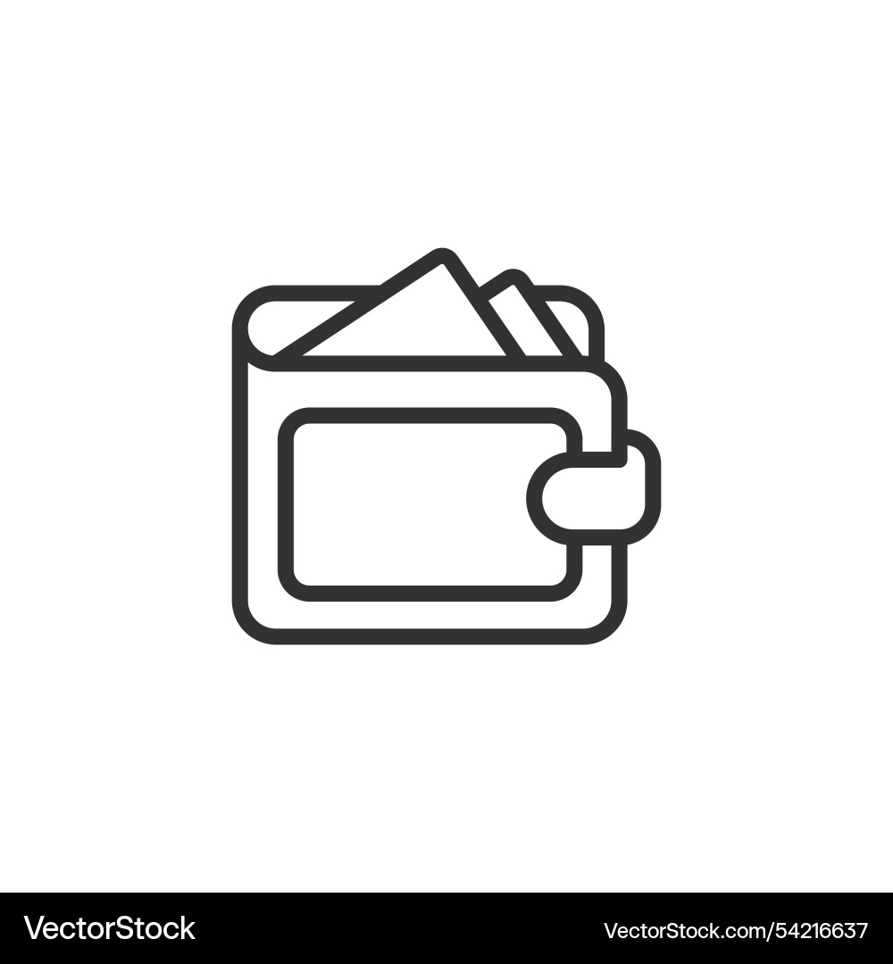 Pocket wallet icon in line design Royalty Free Vector Image