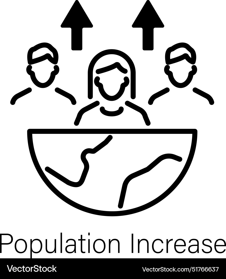 Population increase Royalty Free Vector Image - VectorStock