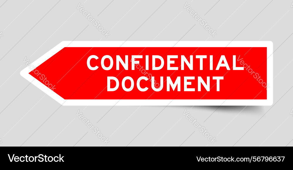 Red color arrow shape sticker label with word Vector Image