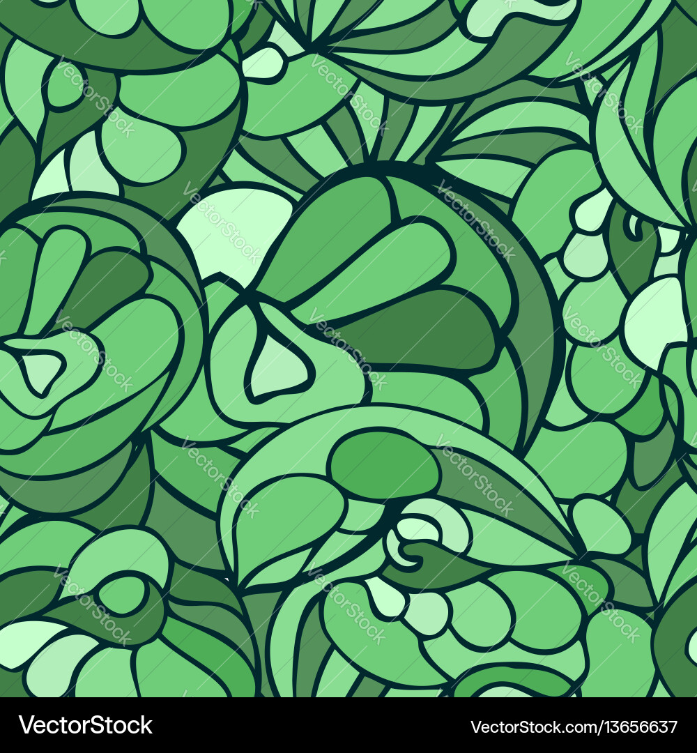 Seamless art pattern green color Royalty Free Vector Image