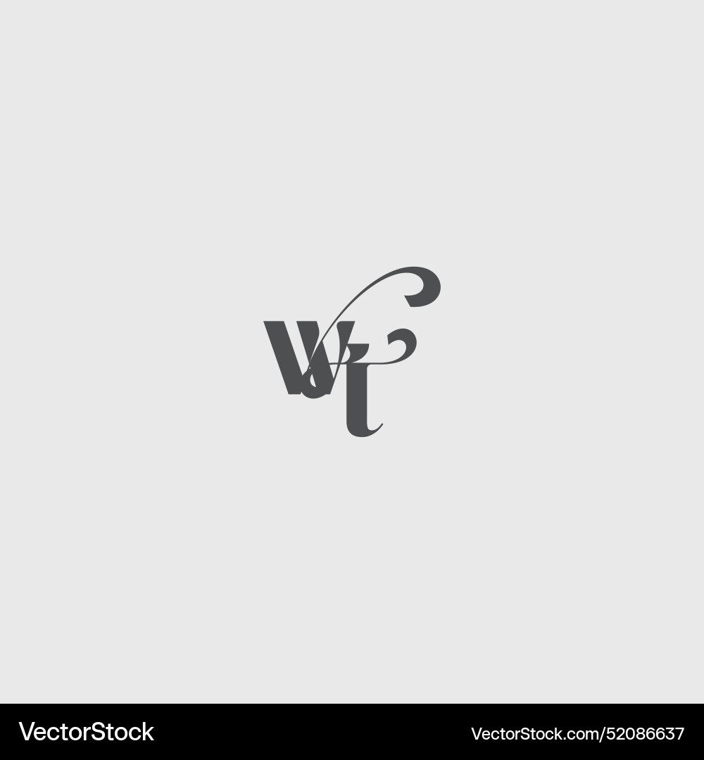 Simple and minimalism wt beauty monogram initial Vector Image