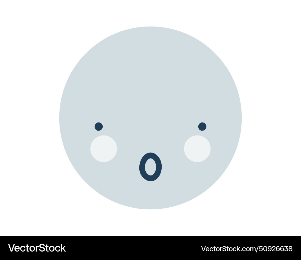 Blue excited round emoji icon object symbol flat Vector Image