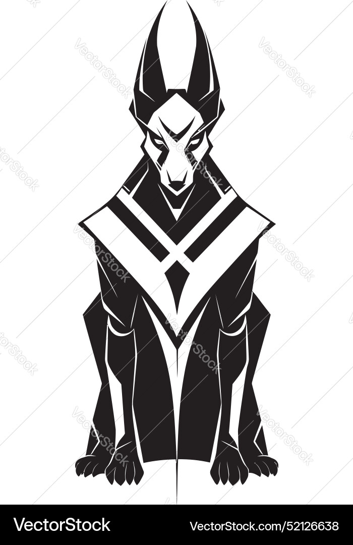 Canine deity reimagined a modern anubis icon Vector Image