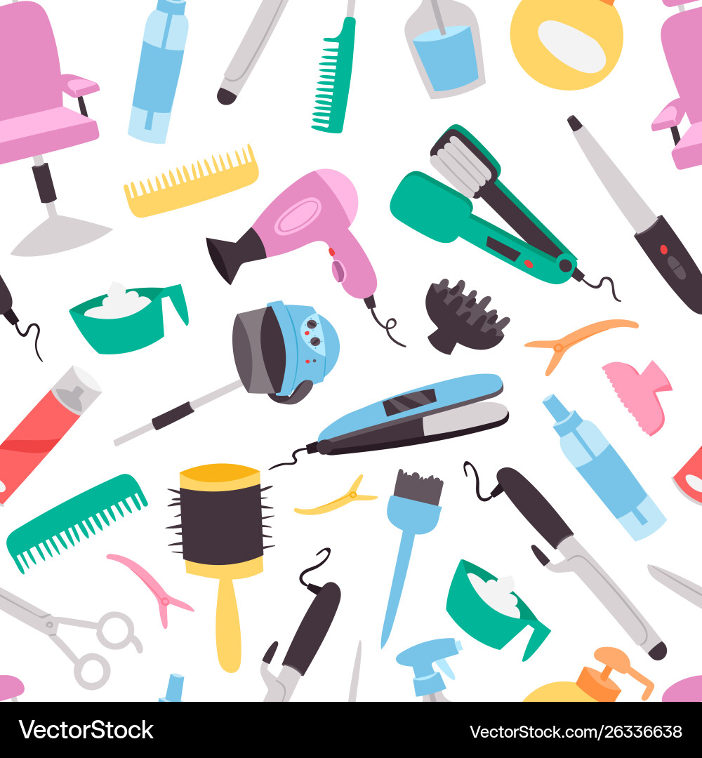 Colorful Beauty Salon Pattern Royalty Free Vector Image