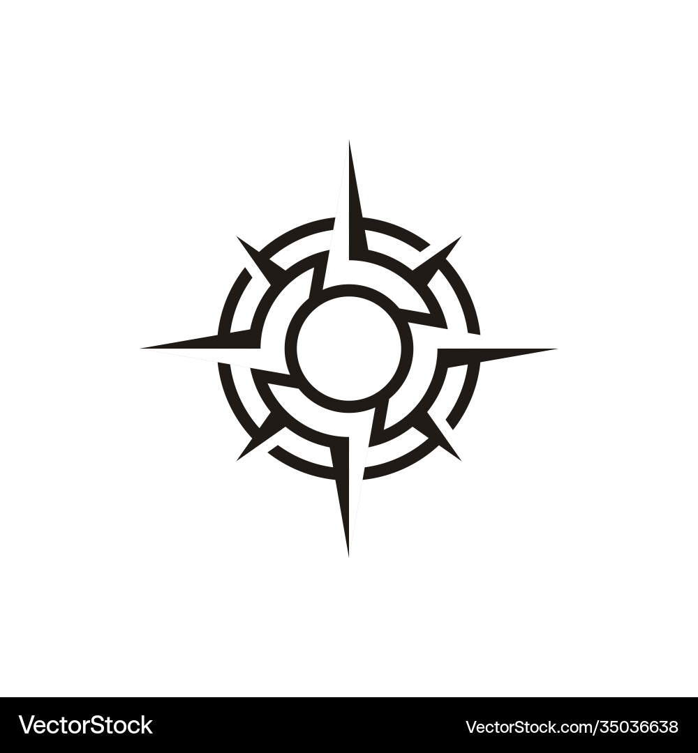 Compass rose global globe earth adventure gps Vector Image