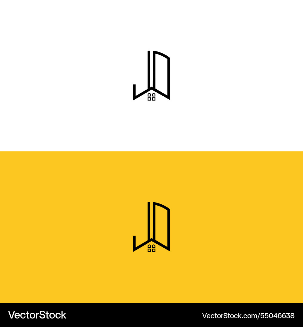 Creative initial letters jd logo for house Vector Image