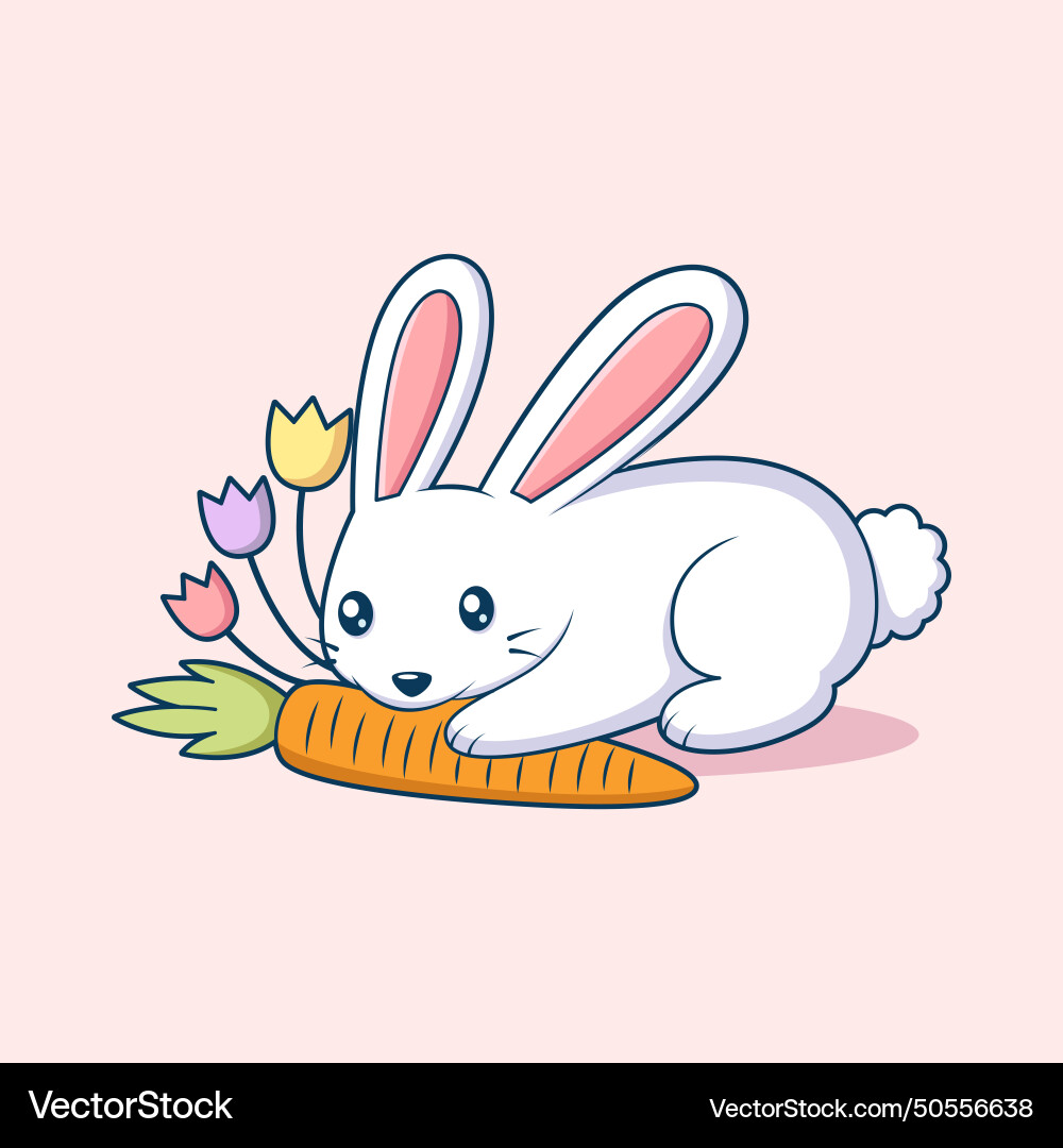 Cute bunny character design Royalty Free Vector Image