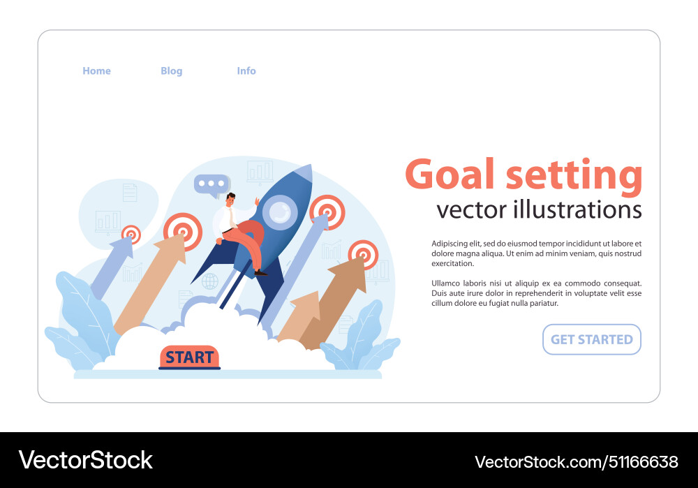Goal setting concept flat Royalty Free Vector Image