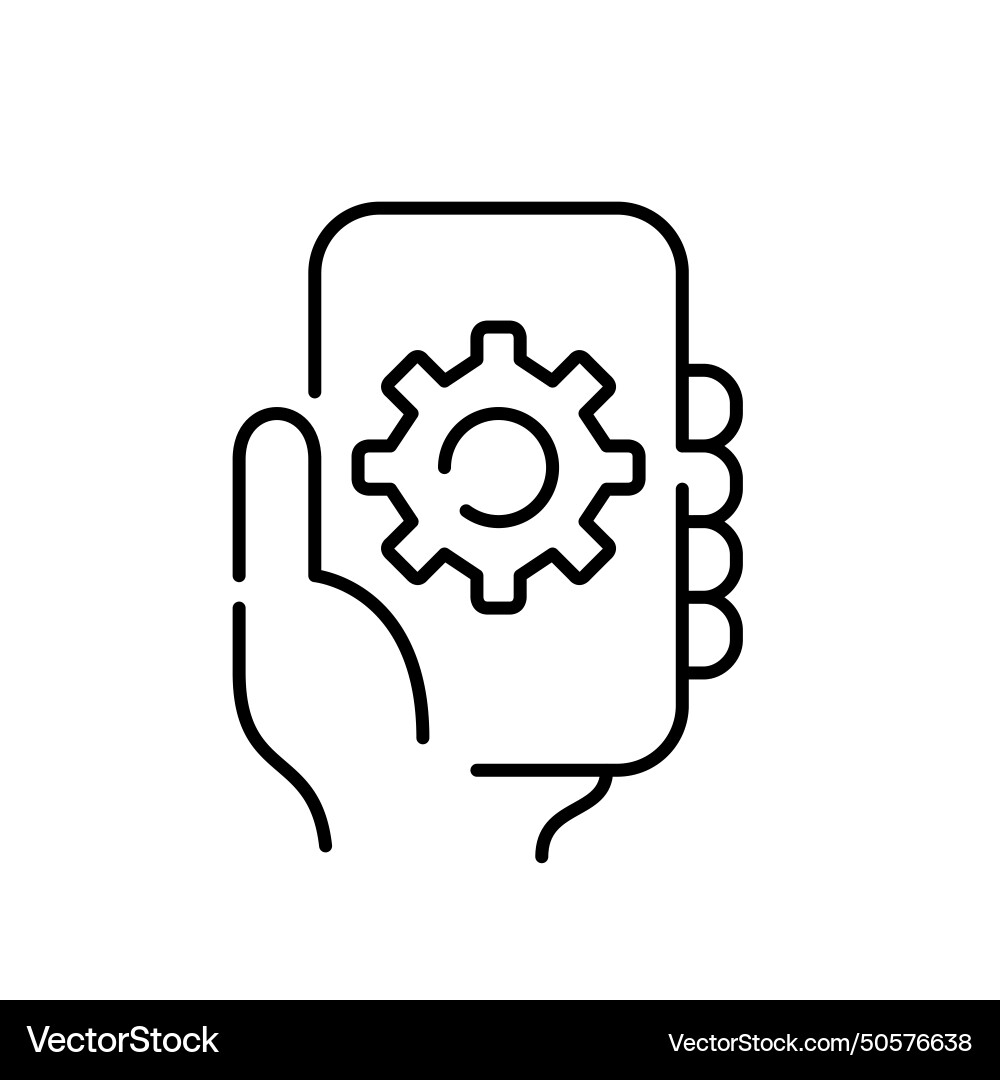 Hand holding a mobile phone integrating Royalty Free Vector