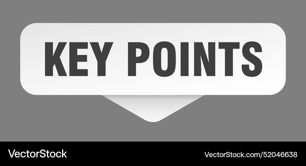 Key points sticker sign isolated Royalty Free Vector Image