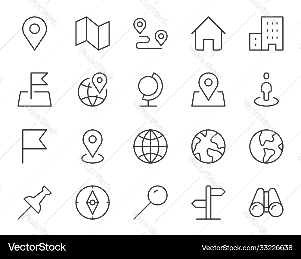 Location line icon minimal Royalty Free Vector Image