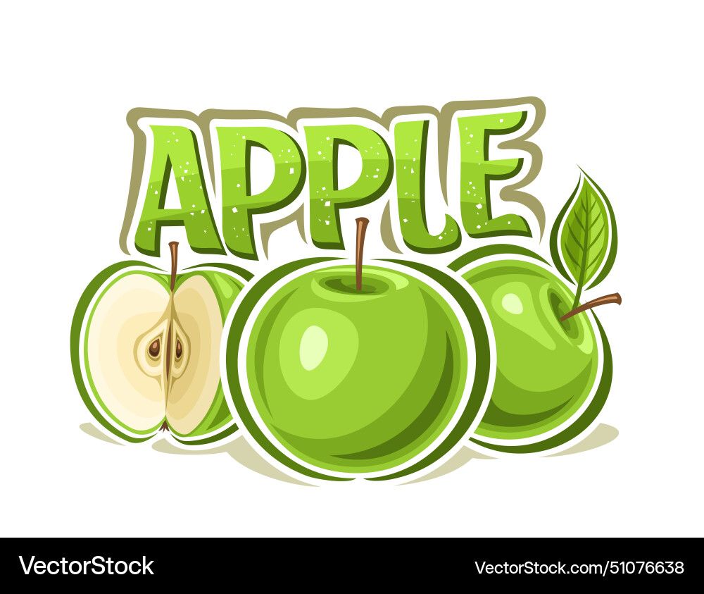 Logo for green apple Royalty Free Vector Image