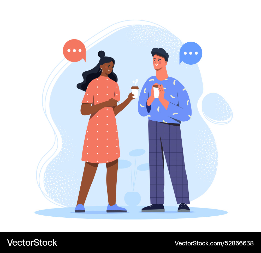 People with coffee break man and woman Royalty Free Vector