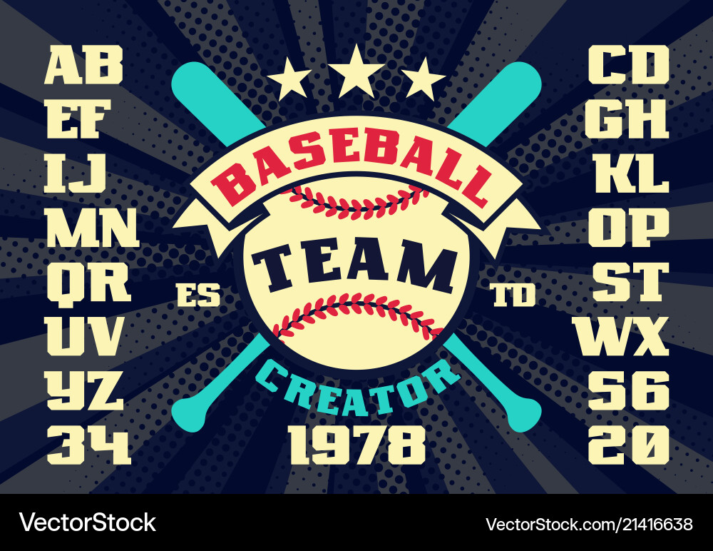 Vintage Baseball Team Logo Royalty Free Vector Image