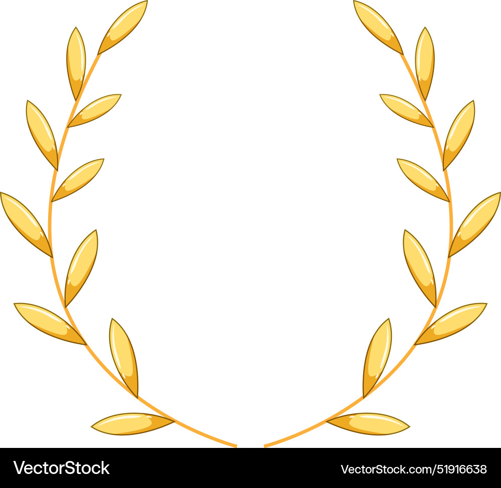 Wreath gold laurel cartoon Royalty Free Vector Image