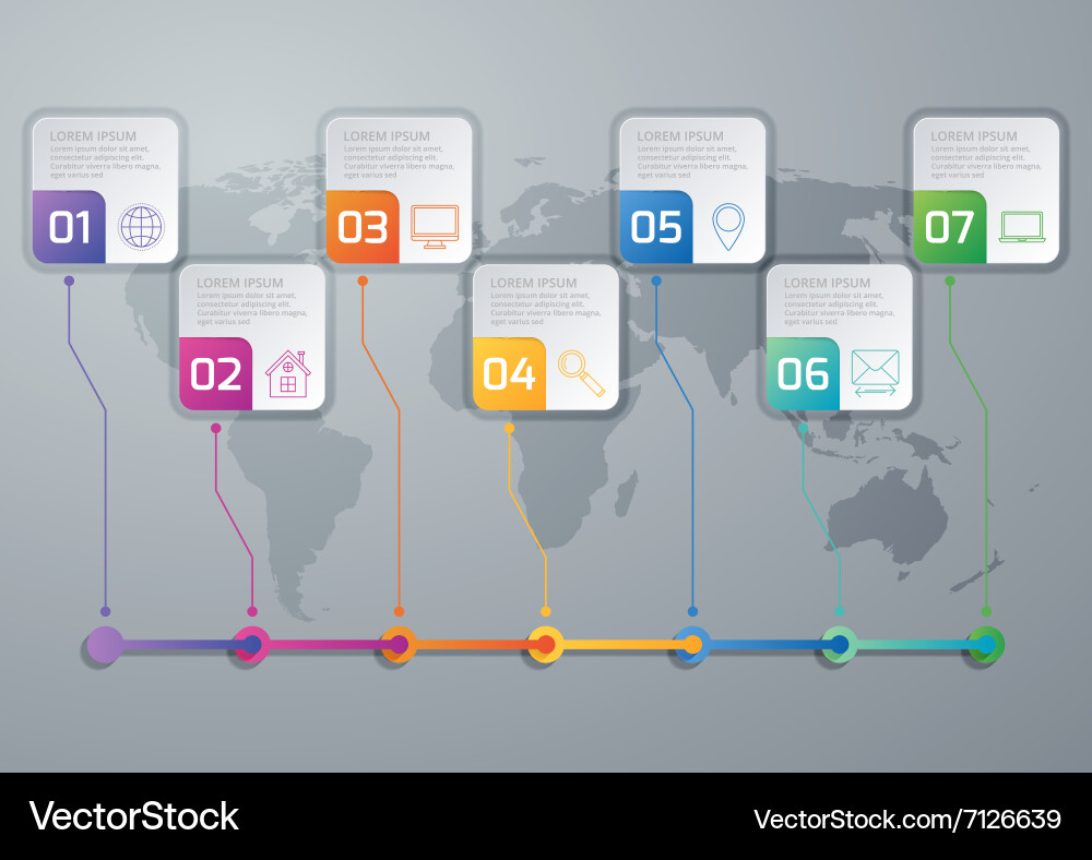 A timeline infographics Royalty Free Vector Image