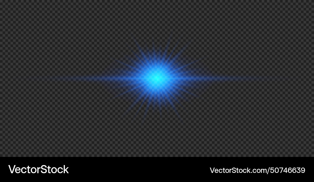 Blue horizontal light effect of lens flares Vector Image