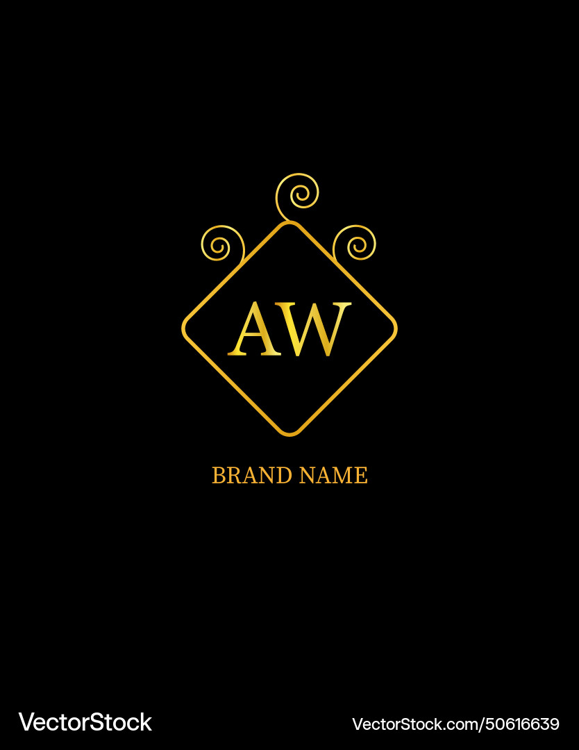 Creative initials aw letter logo design Royalty Free Vector