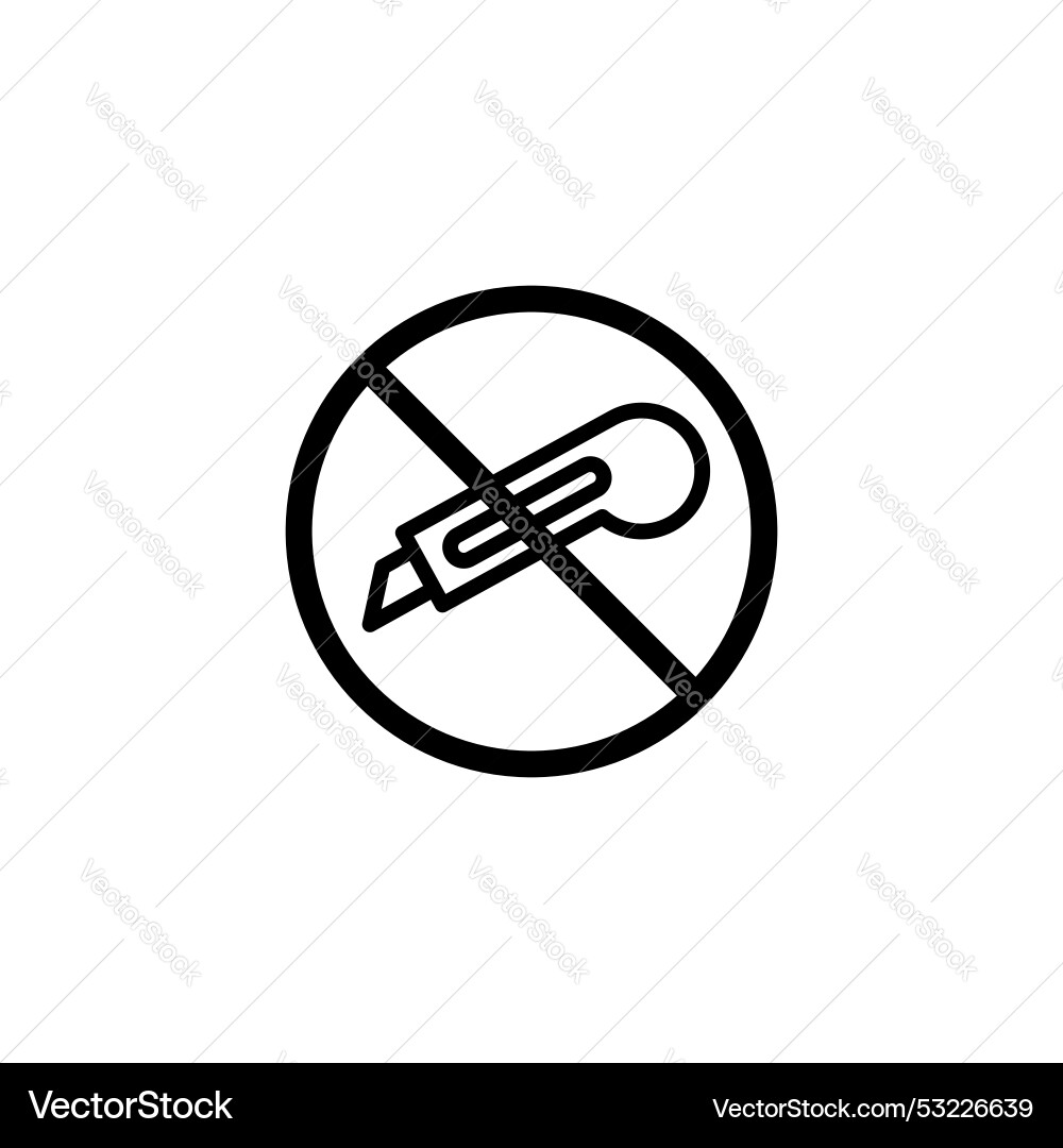 Do not cut icon set ban cutter logo symbol Vector Image