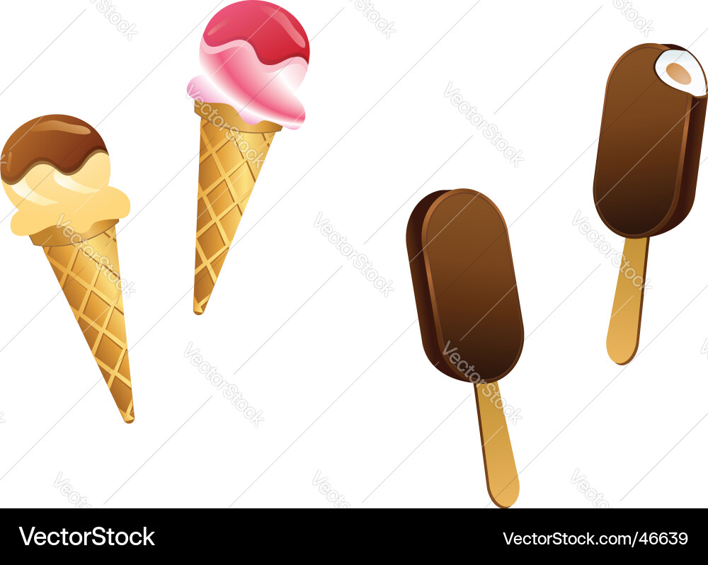 Ice Cream Cones Royalty Free Vector Image - VectorStock