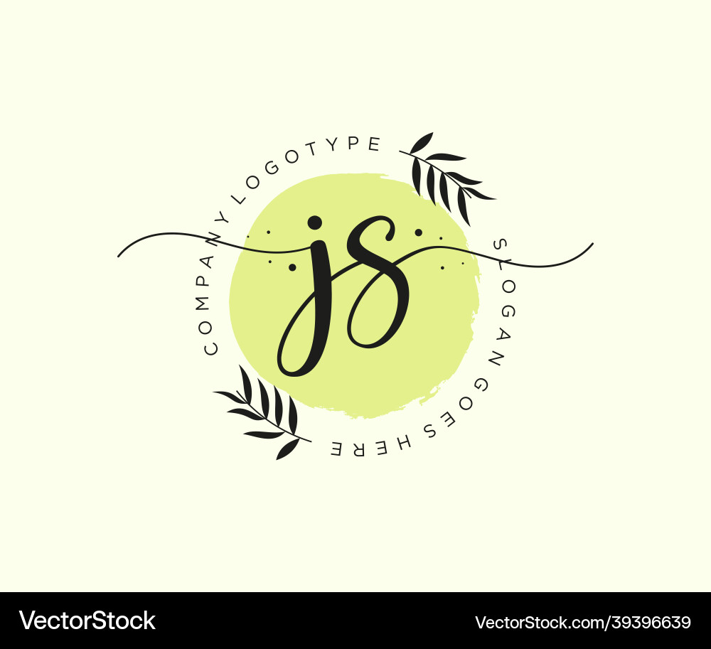 Initial js feminine logo beauty monogram Vector Image