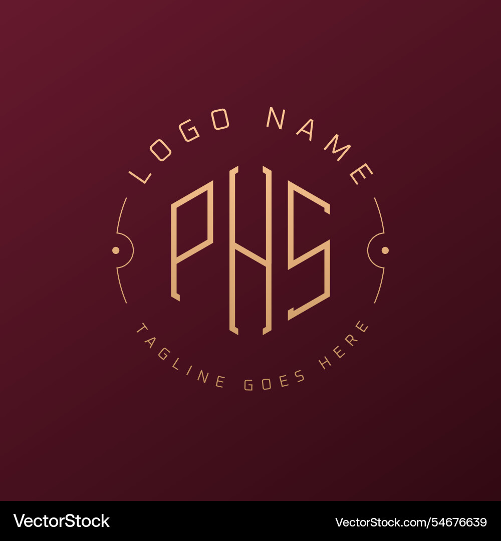 Luxury phs logo design elegant letter Royalty Free Vector
