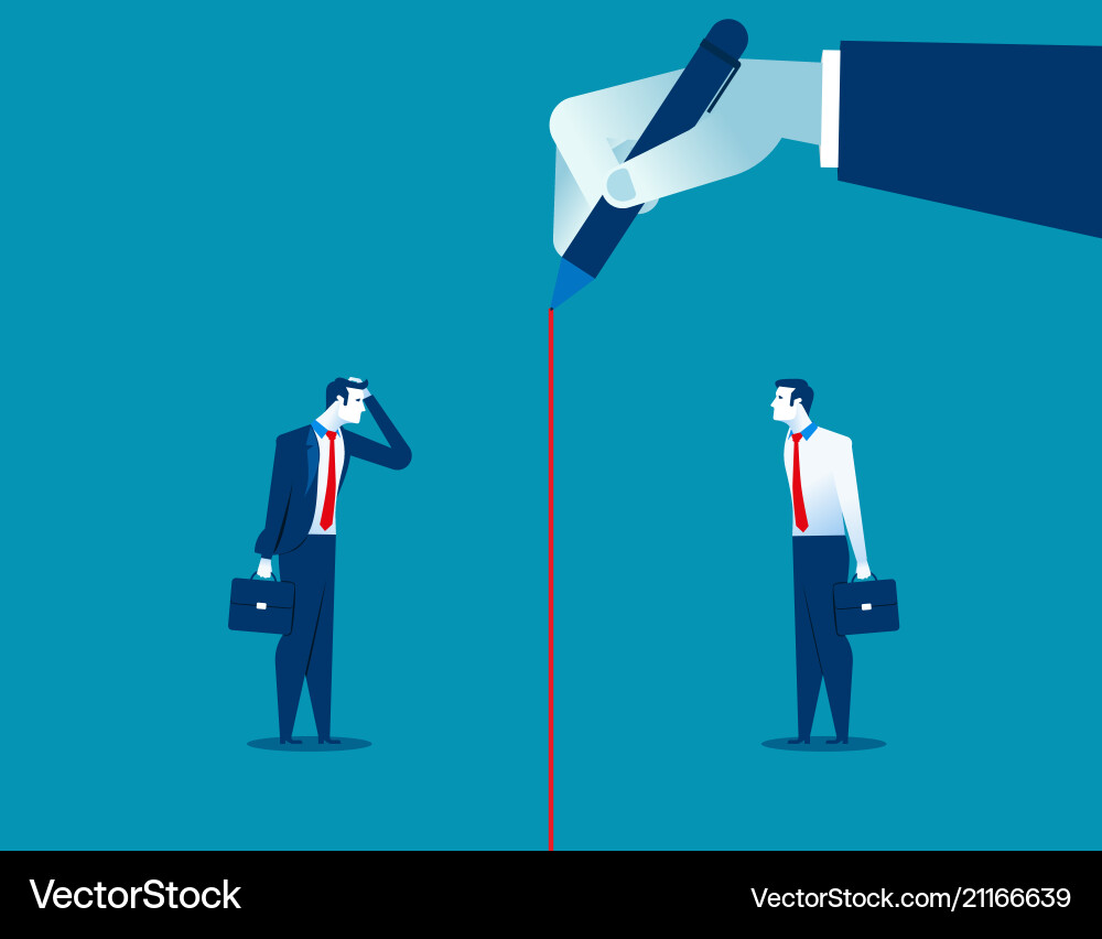 Manager painting red dividing line separation Vector Image