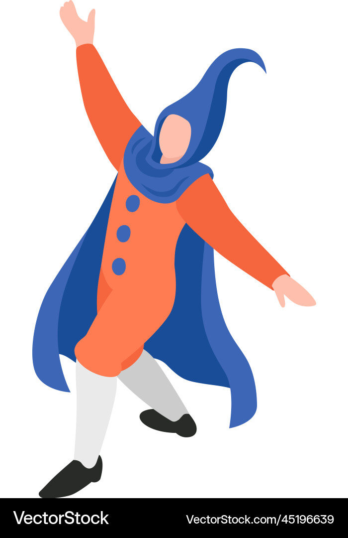 Theatrical costume performer composition Vector Image