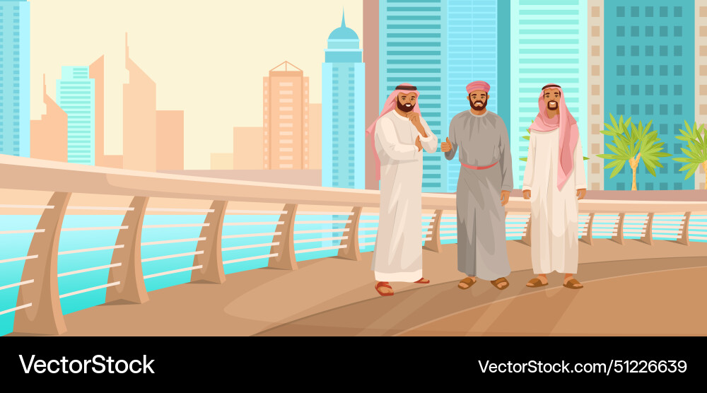 Three men in traditional Royalty Free Vector Image
