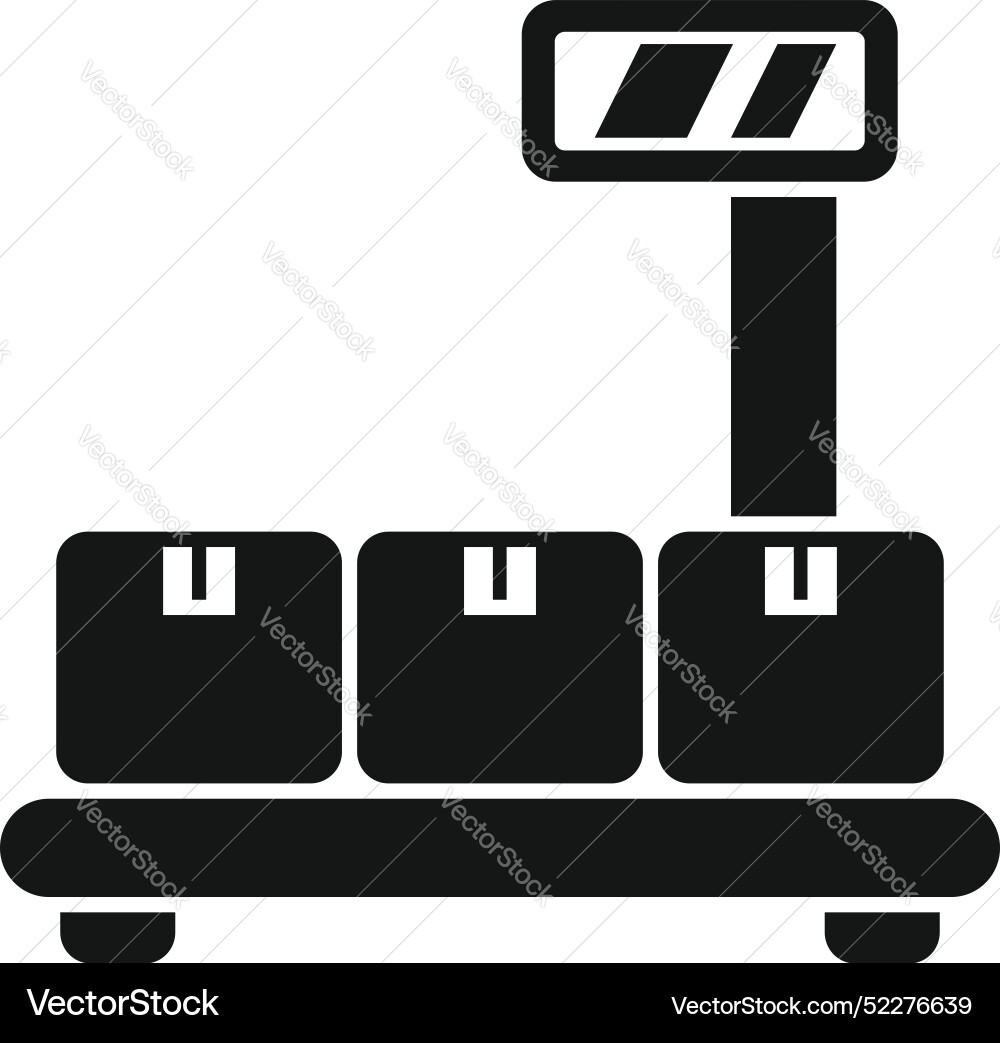 Warehouse scale measuring weight of three Vector Image